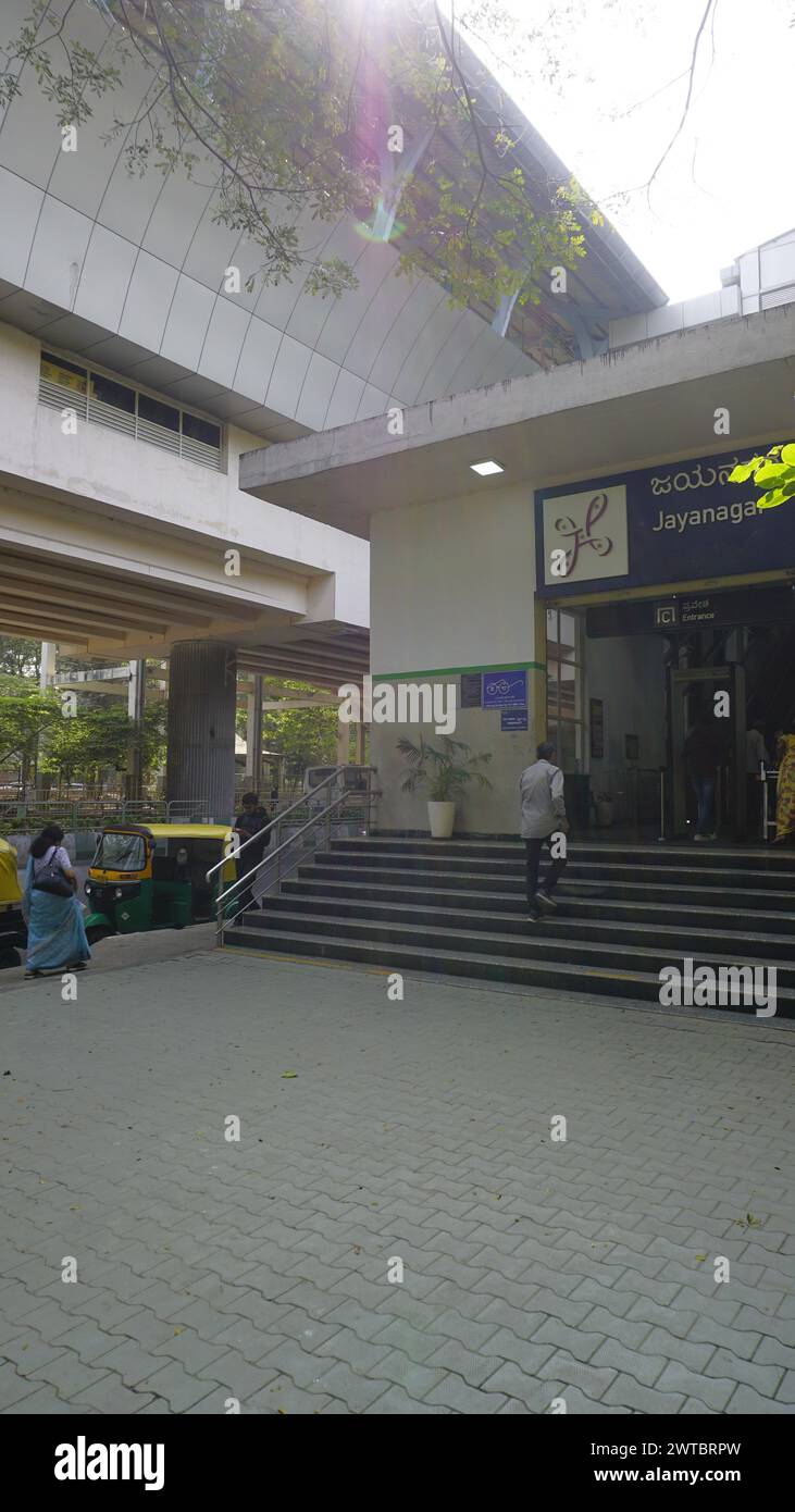 Bangalore, India - January 16 2024: Exterior View of Jayanagar metro ...