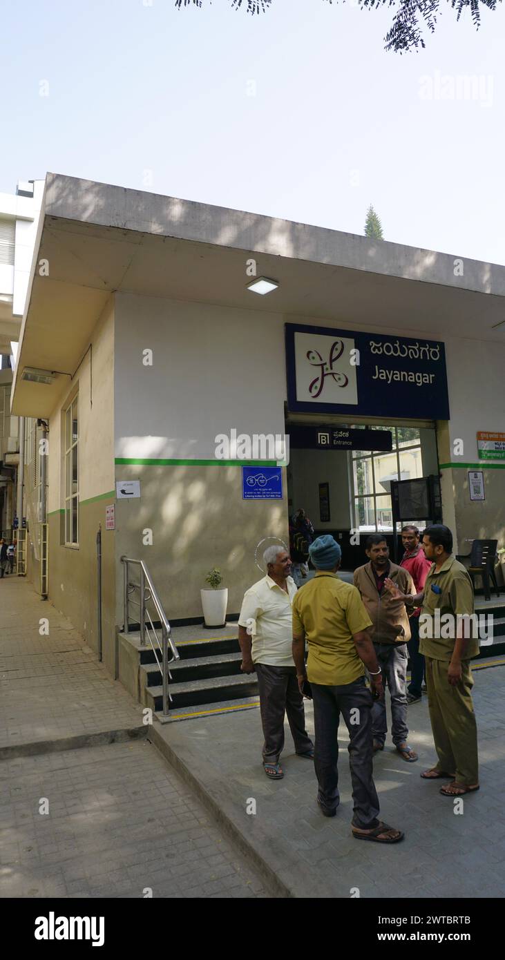 Bangalore, India - January 16 2024: Exterior View of Jayanagar metro ...