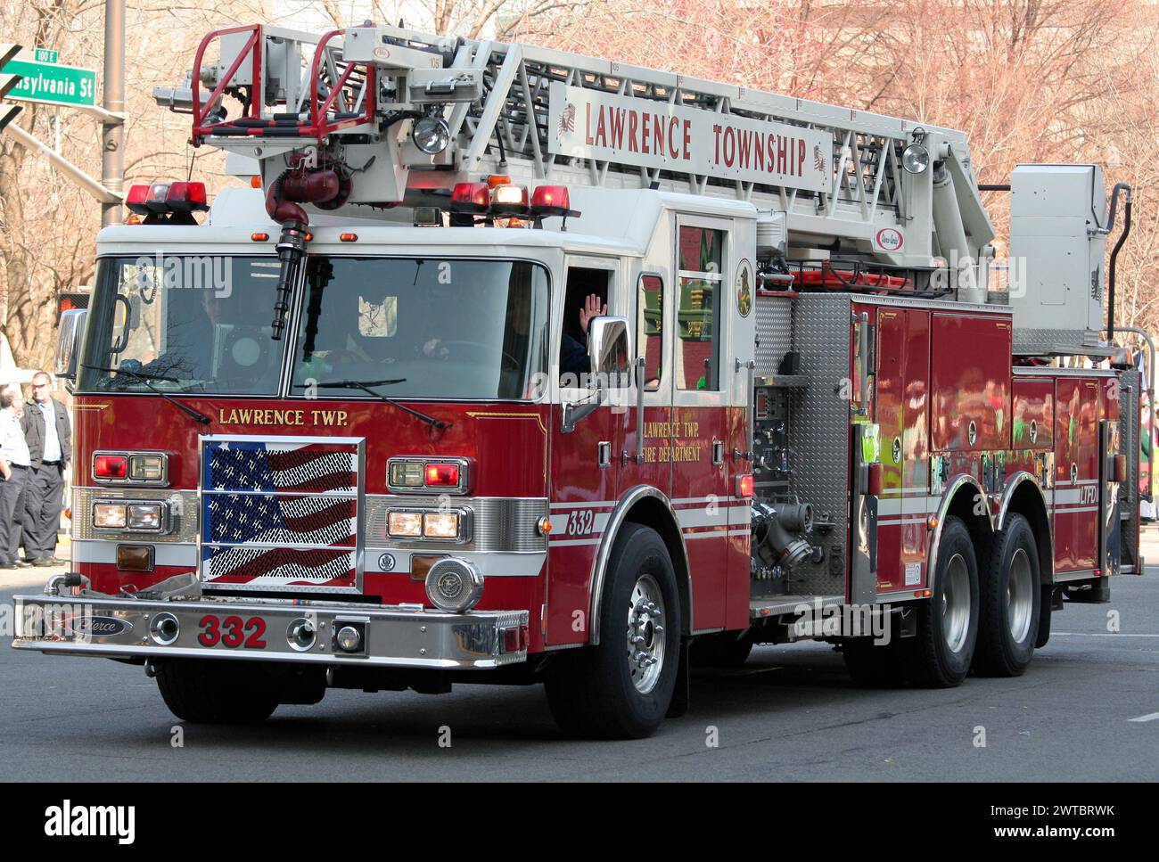 INDIANAPOLIS, IN, USA-MARCH 17,2009:Fire Fighters of Lawrence Twp. Fire Department with Fire ...