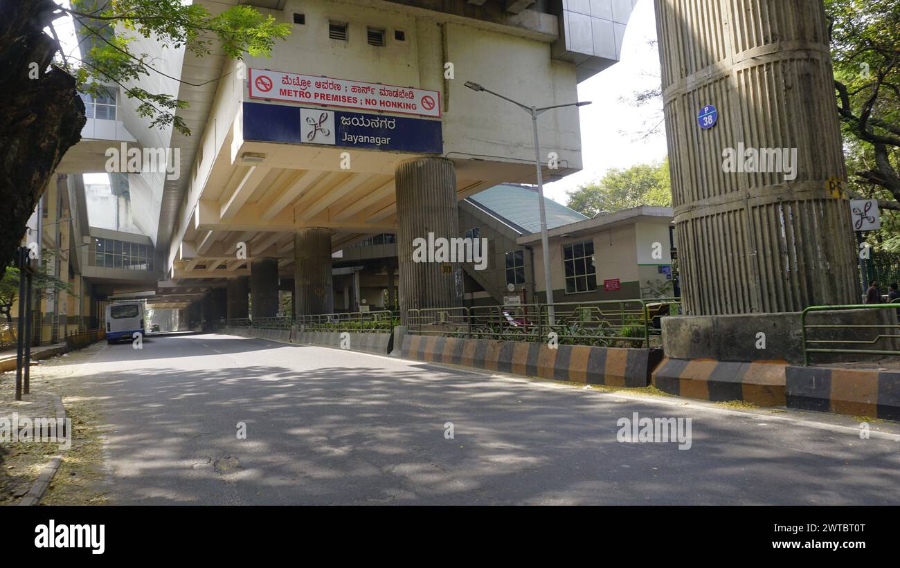 Bangalore, India - January 16 2024: Exterior View of Jayanagar metro ...