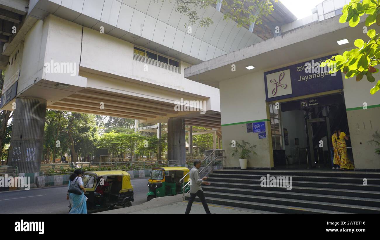 Bangalore, India - January 16 2024: Exterior View of Jayanagar metro ...