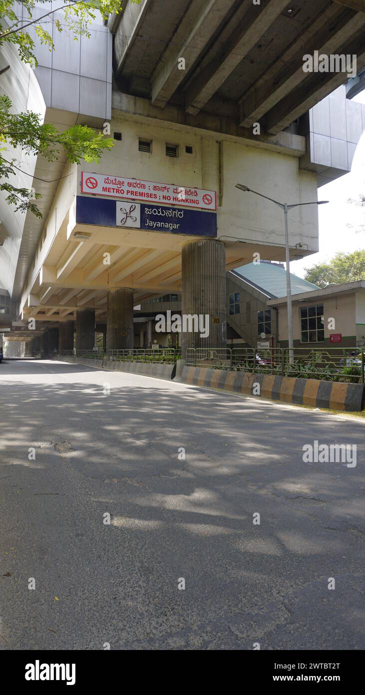 Bangalore, India - January 16 2024: Exterior View of Jayanagar metro ...