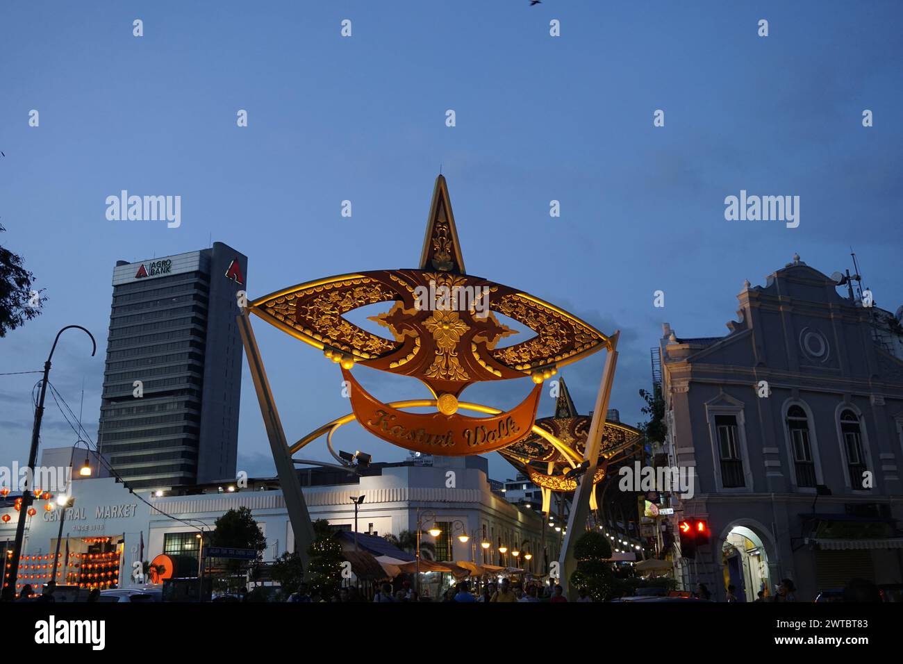 At the entrance of Kasturi Walk, a tourist-friendly flea market next to ...