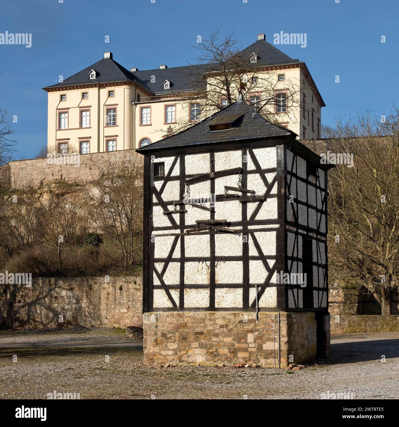 Pigeon tower in the courtyard of Canstein Castle, Canstein Castle ...