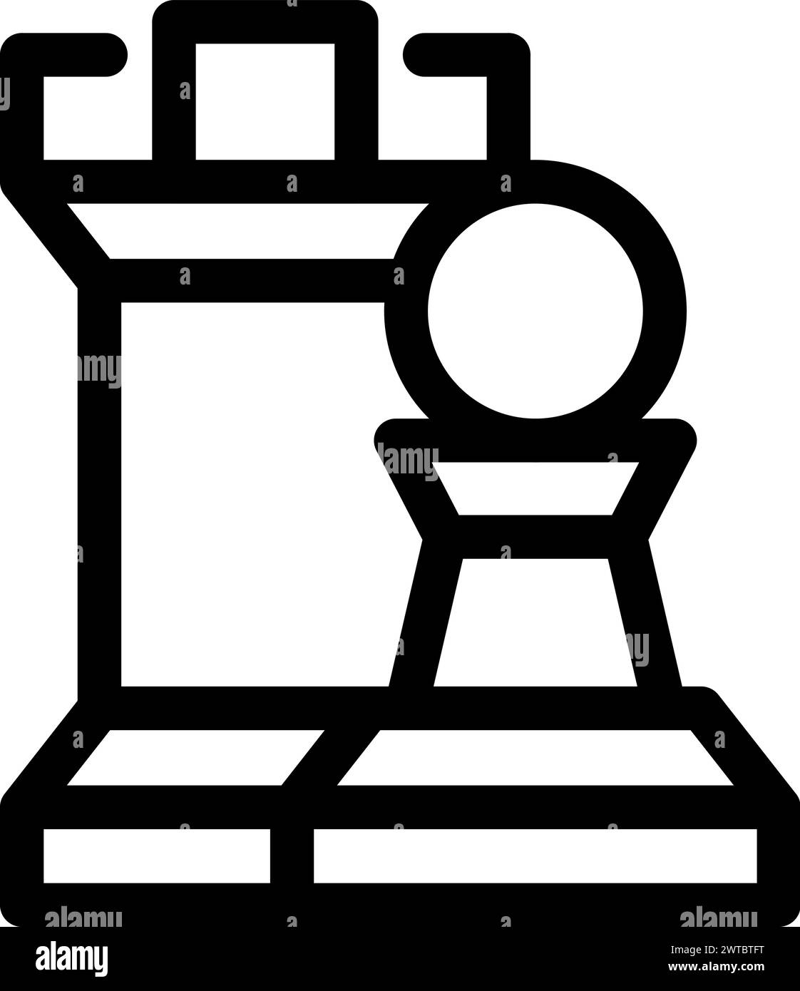 Pawn symbol linear icon hi-res stock photography and images - Alamy