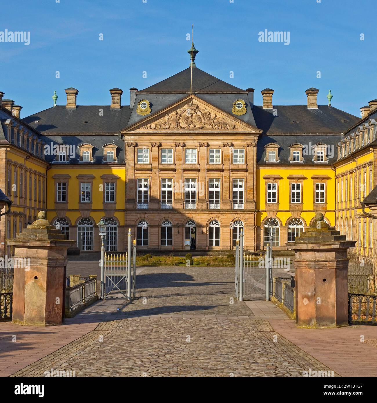 Arolsen Residential Palace with the guardhouses of the court, baroque ...