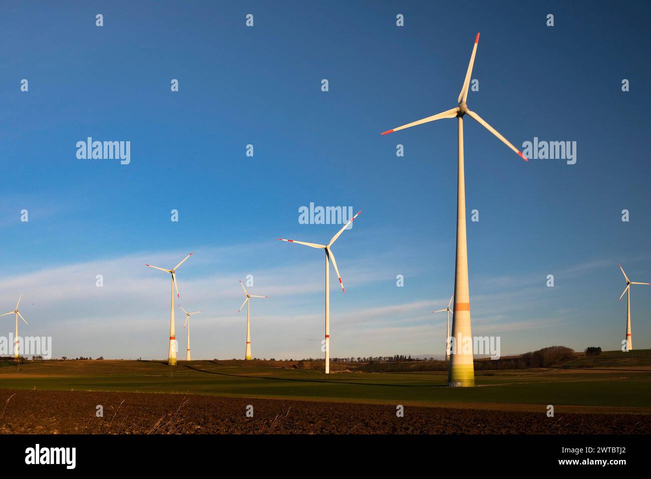 Wind turbines, wind farm, Bad Wuennenberg, Paderborn plateau, North ...