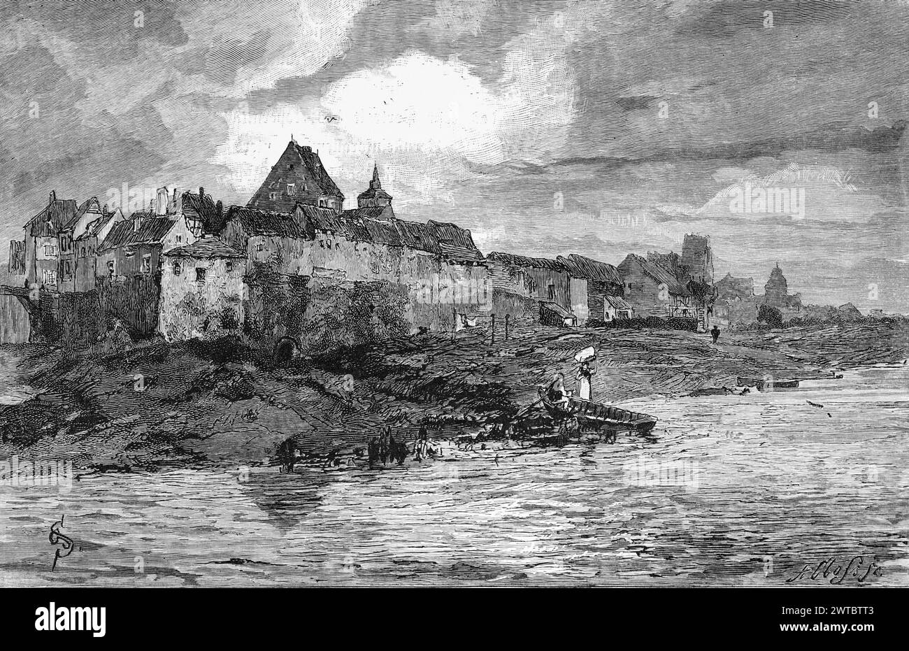 Townscape of Braniewo or Braunsberg on the Passarge River, Masuria ...
