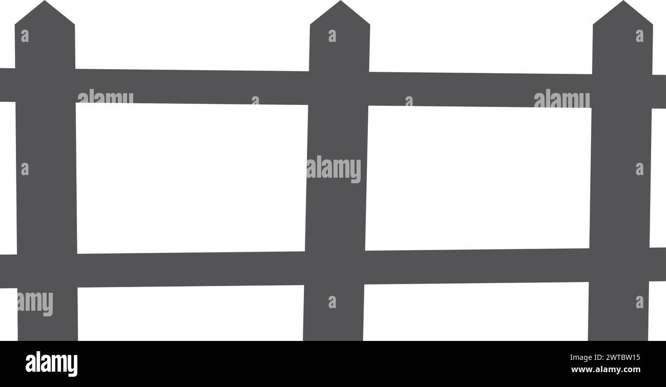 Wooden fence icon. Simple farm barrier. Countryside symbol Stock Vector ...