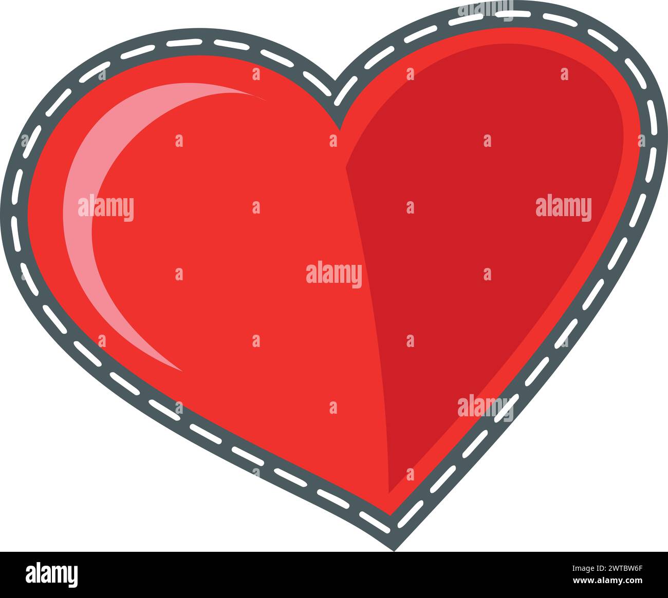 Red heart patch. Love symbol. Romantic sticker Stock Vector Image & Art ...