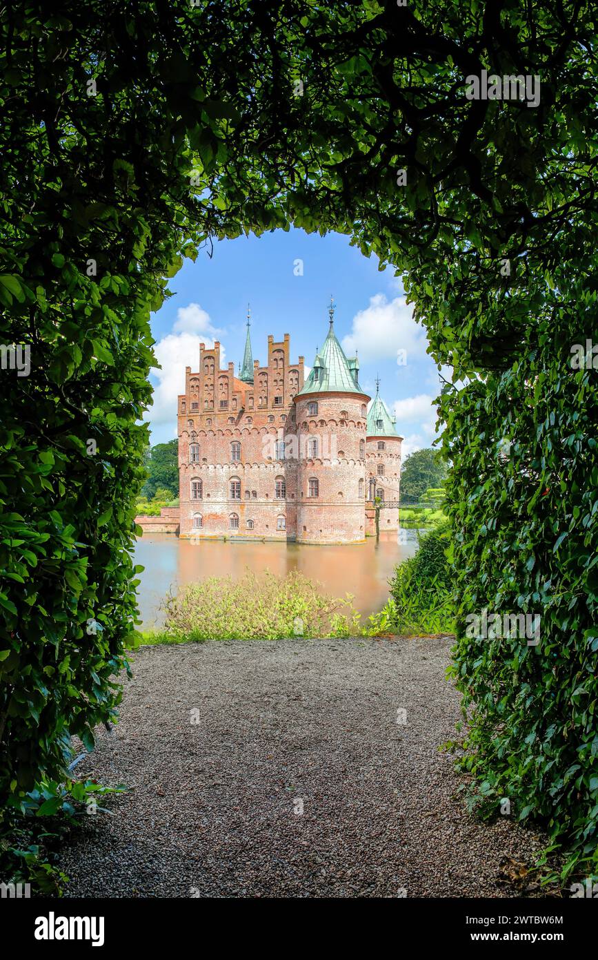Funen, Denmark - Renaissance Egeskov Castle in the south of the island ...