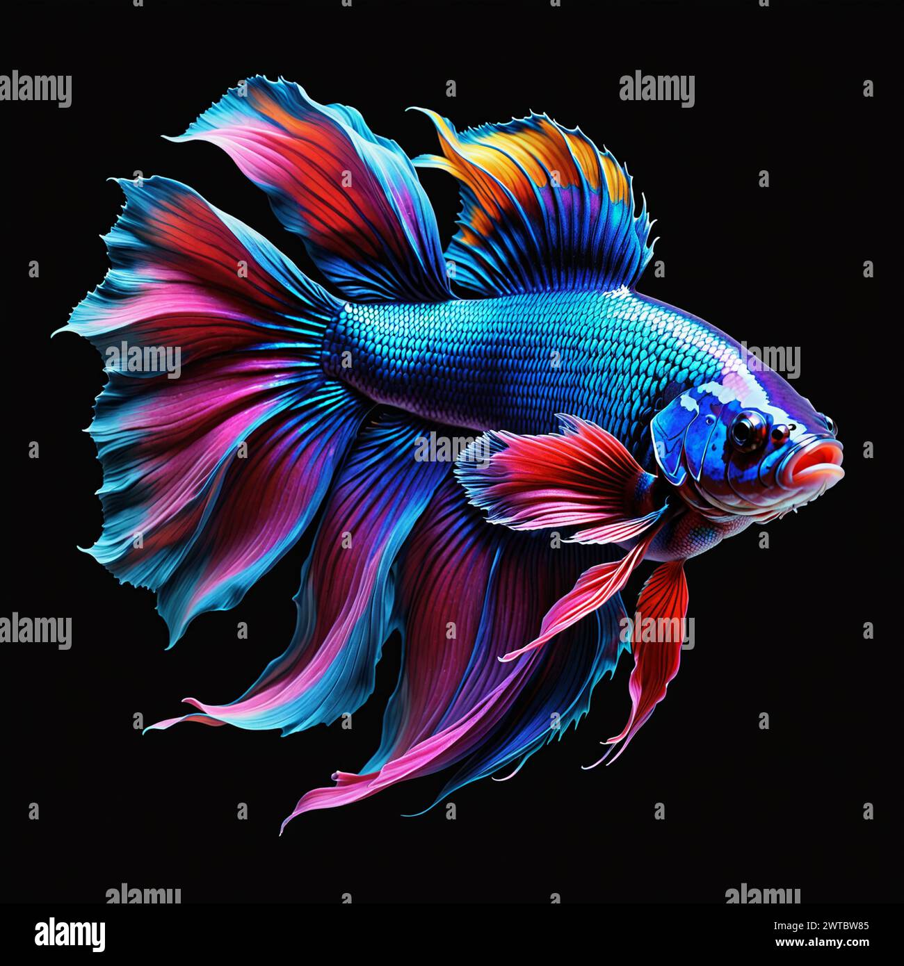 A mesmerizing piece of art featuring a neon-colored animal against a ...