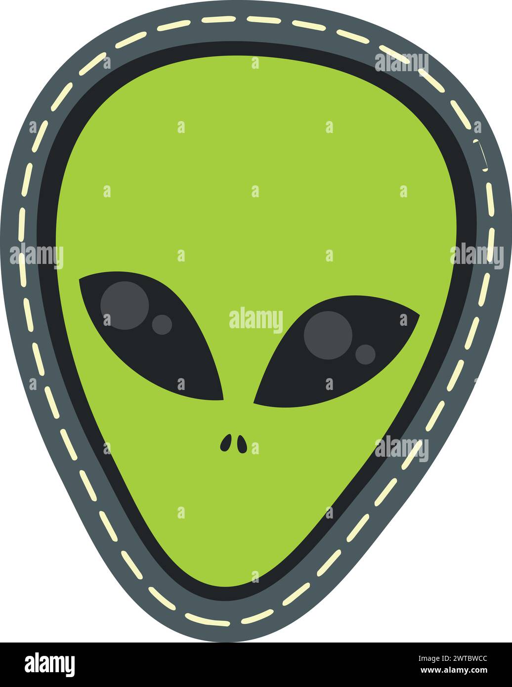 Alien head patch. Colorful monster face sticker Stock Vector Image ...