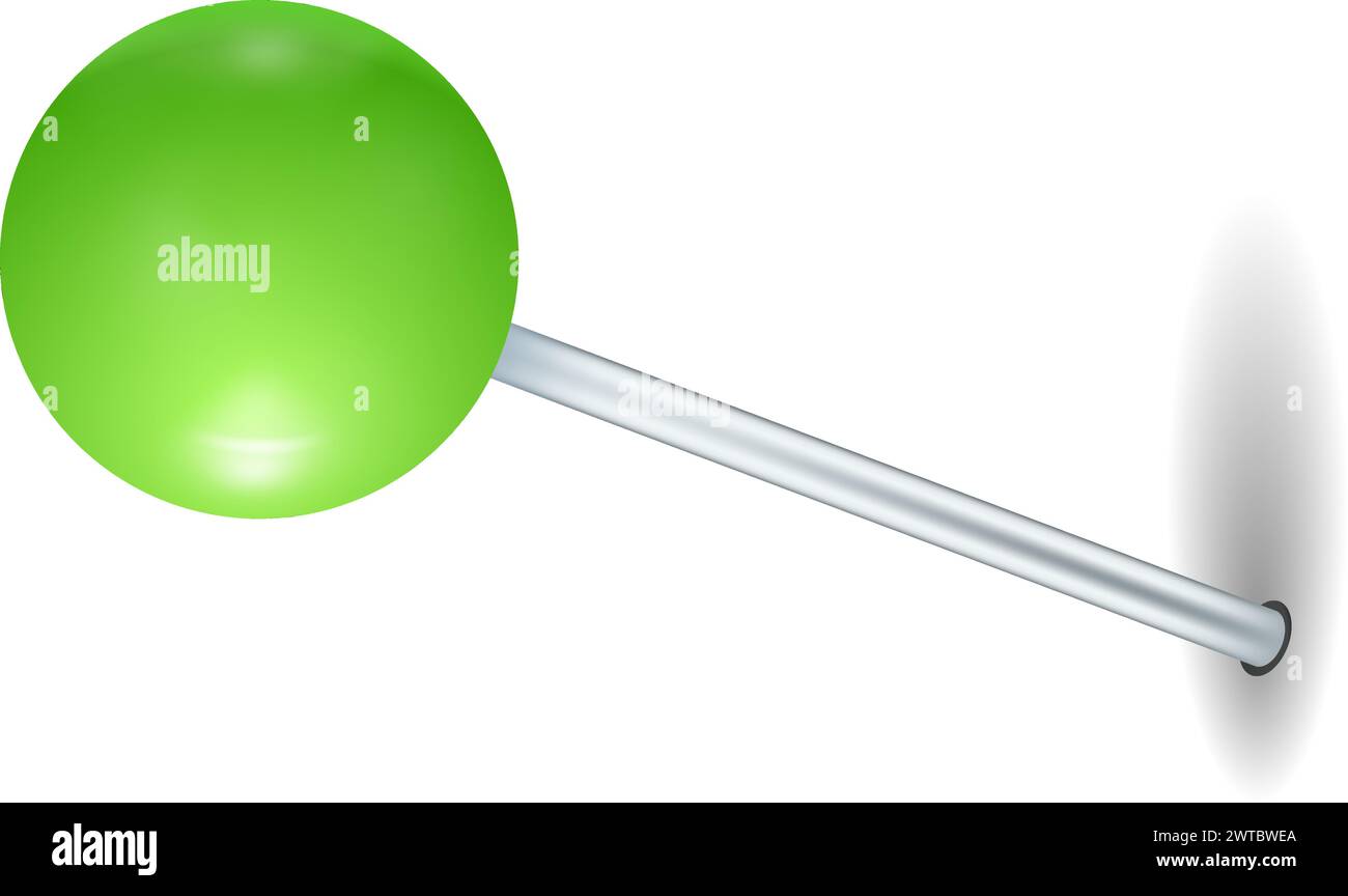 Green plastic ball sewing pin realistic mockup Stock Vector Image & Art ...