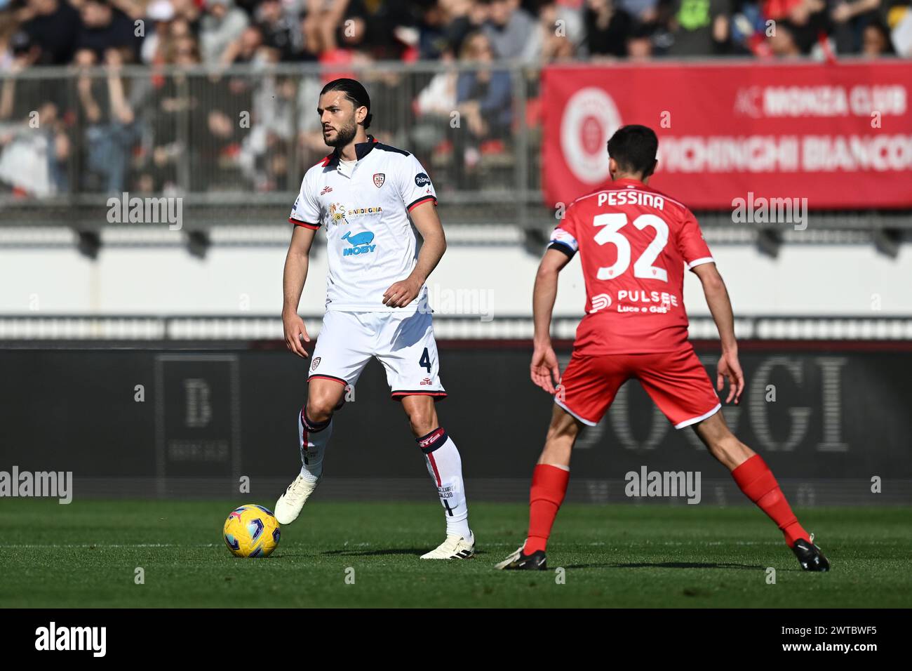 Alberto Dossena (Cagliari)Matteo Pessina (Monza) during the Italian ...