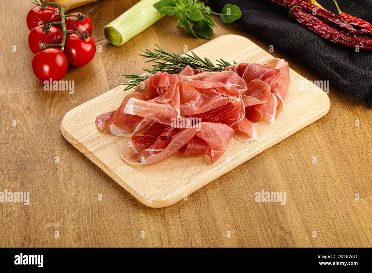 Spanish cuisine pork meat Jamon crudo Stock Photo - Alamy