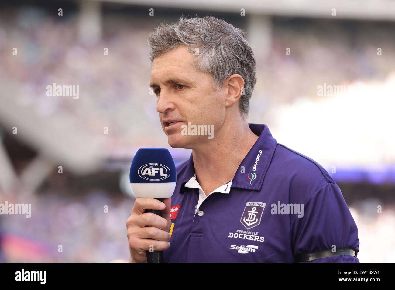 Perth, Australia. 17th Mar, 2024. Justin Longmuir, coach of the ...