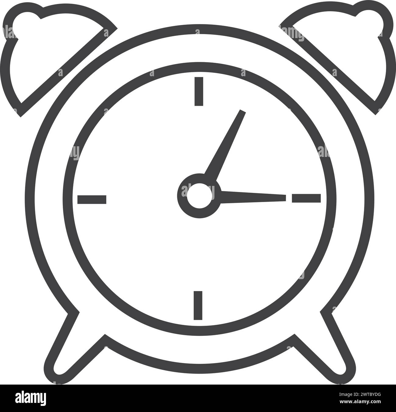 Alarm clock line icon. Time reminder symbol Stock Vector Image & Art ...