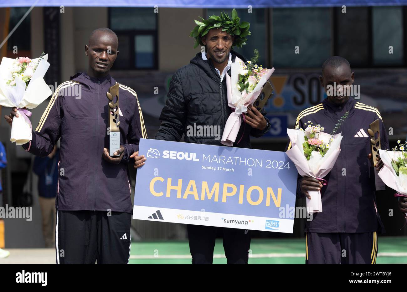 Seoul, South Korea. 17th Mar, 2024. Gold medalist Jemal Yimer Mekonnen ...