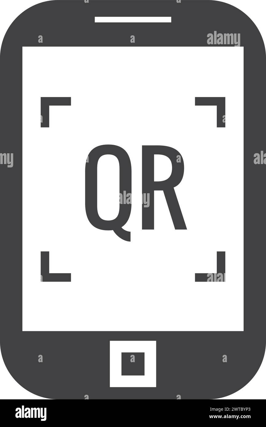 Qr scanner app on phone screen. Code scan icon Stock Vector Image & Art ...