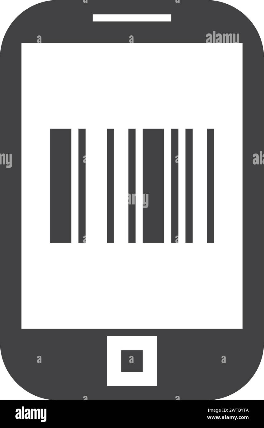 Smartphone with barcode on screen. Data scanner app icon Stock Vector ...