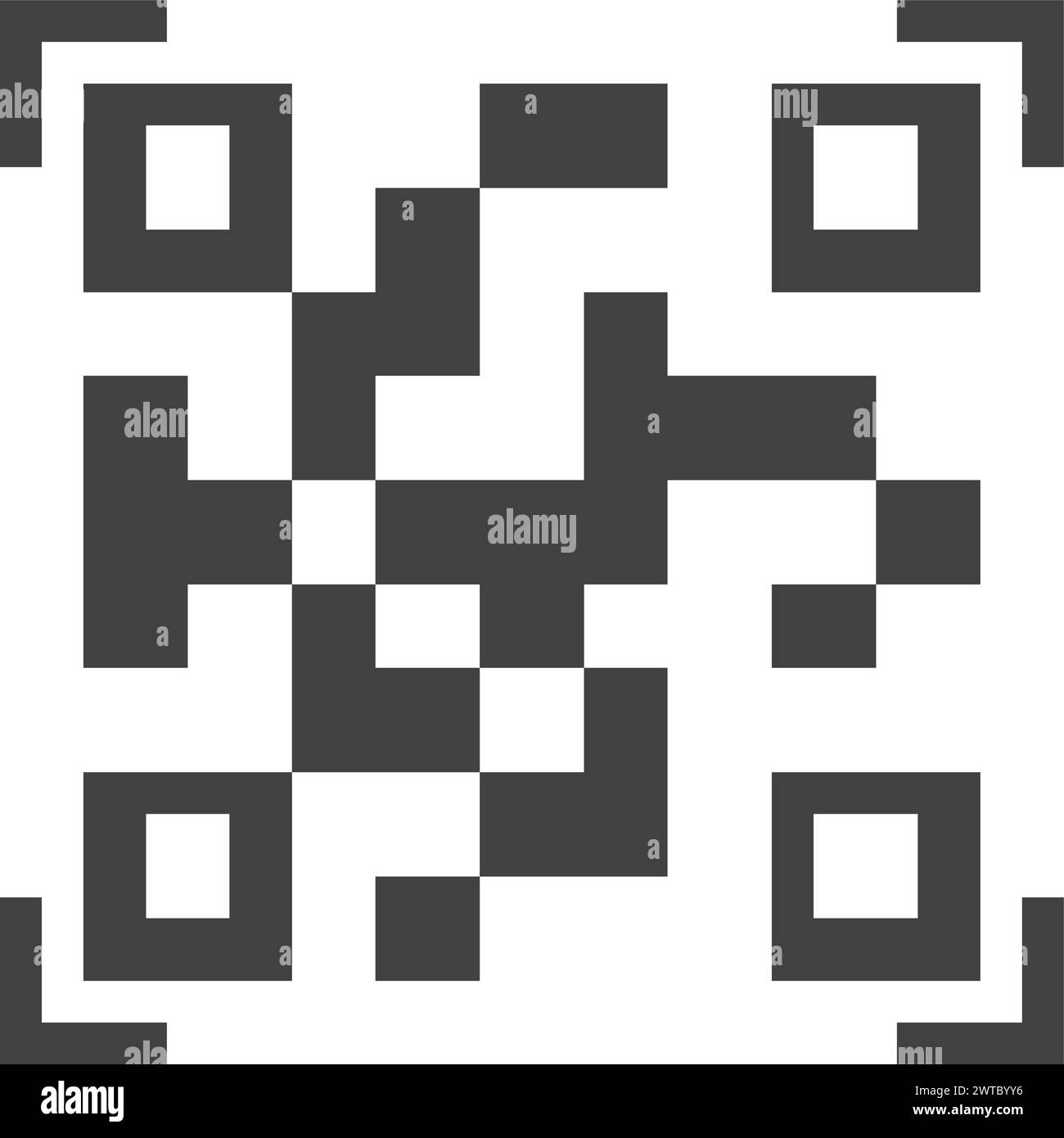 Qr code icon. Digital information scan black symbol Stock Vector Image ...