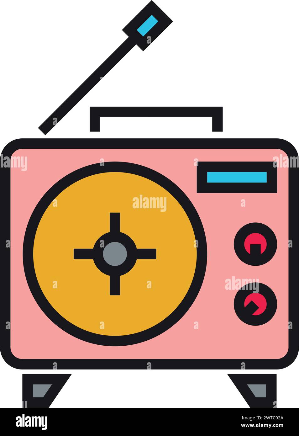 Retro radio receiver audio device color icon Stock Vector Image & Art ...