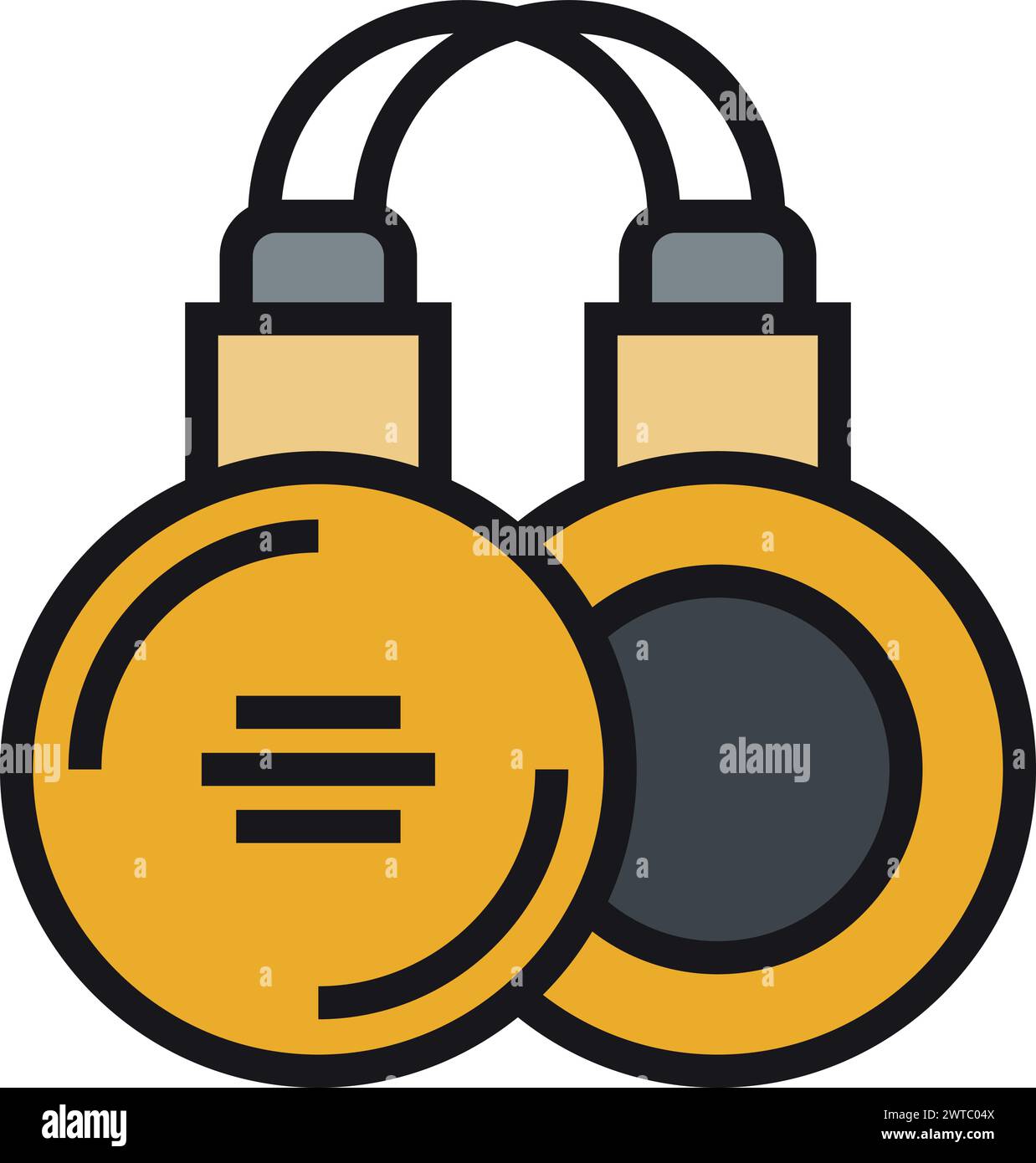 Headphones color icon. Earphones audio device symbol Stock Vector Image ...