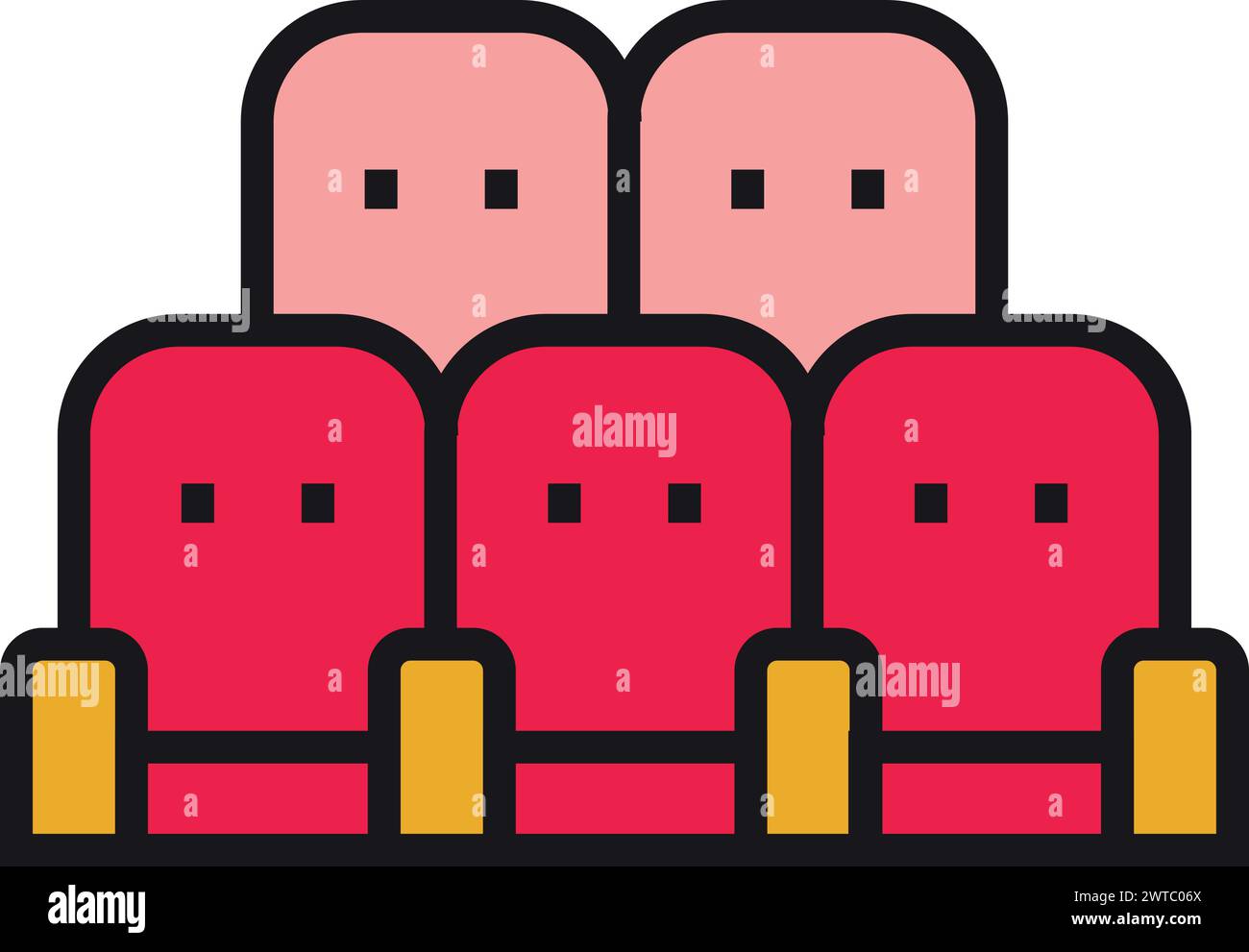 Row of chairs and color Stock Vector Images - Alamy