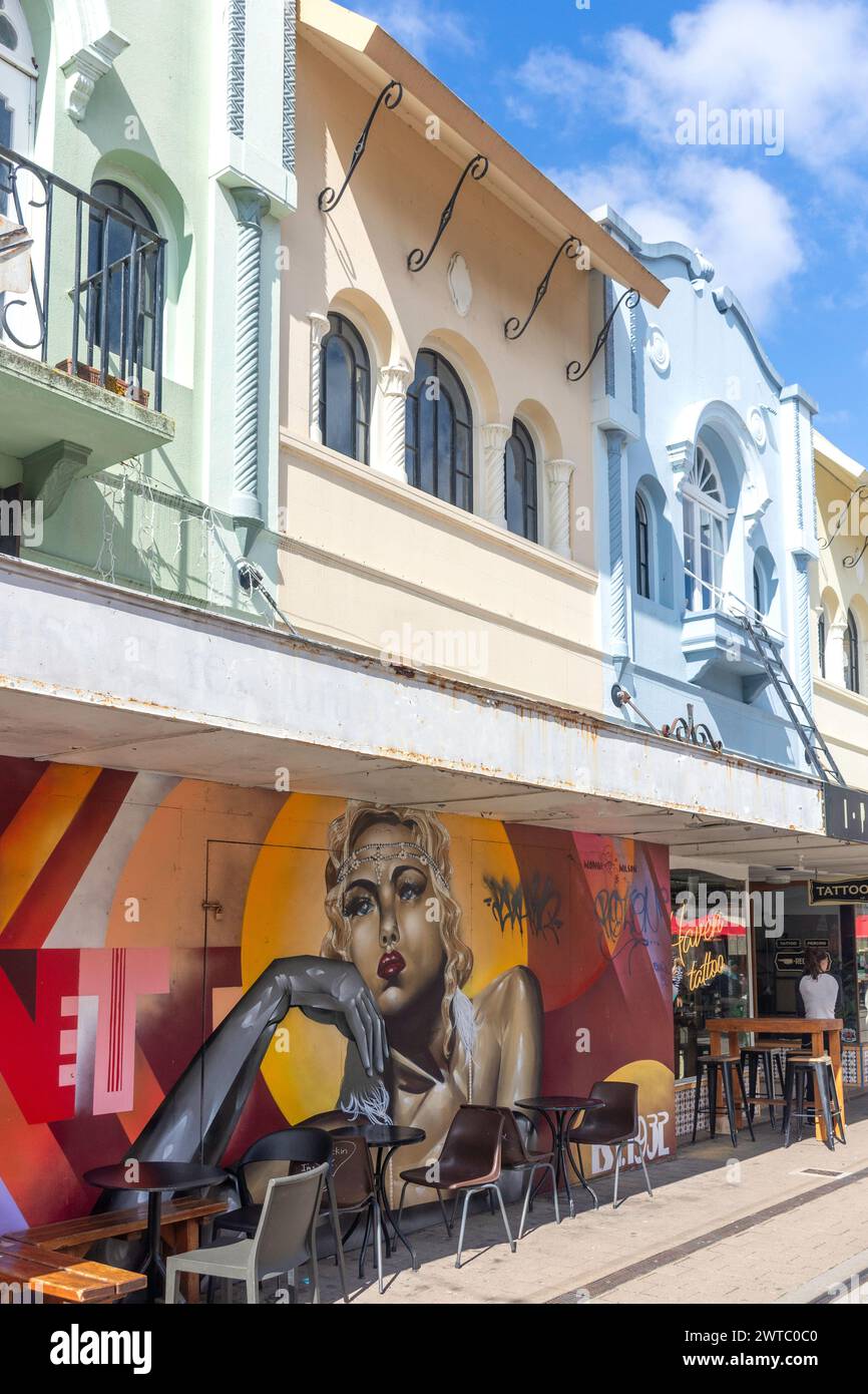 Spanish mission styled architecture and mural, New Regent Street ...