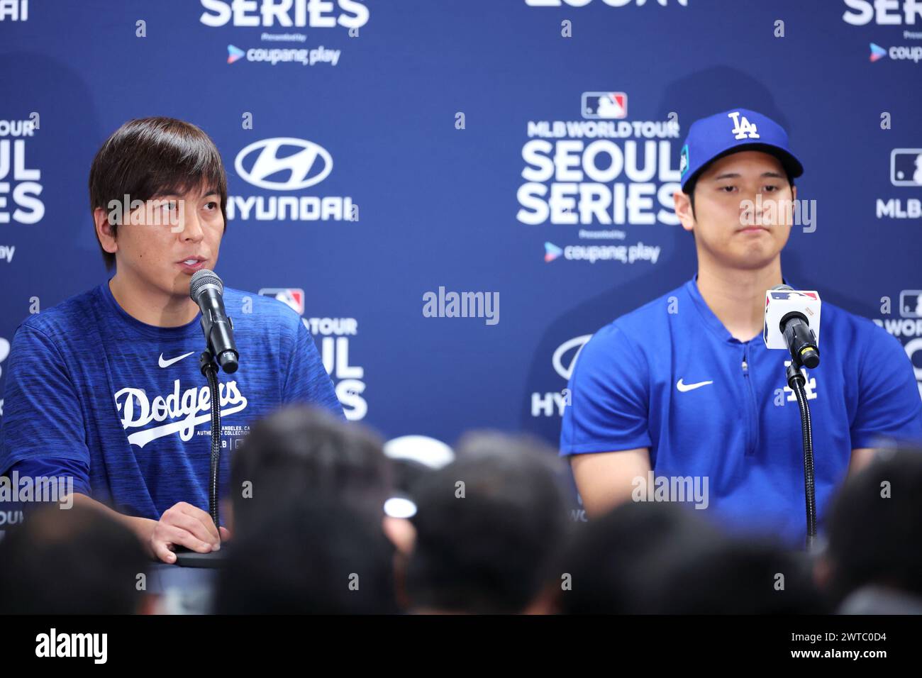 Gocheok Sky Dome, Seoul, South Korea. 16th Mar, 2024. (L-R) Ippei ...