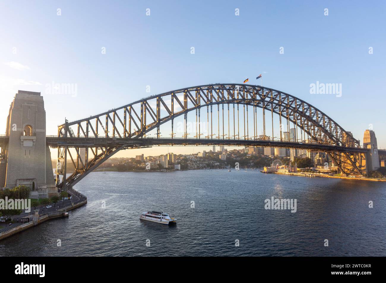 Sydney Harbour Bridge at sunset,n Sydney Harbour, Sydney, New South ...