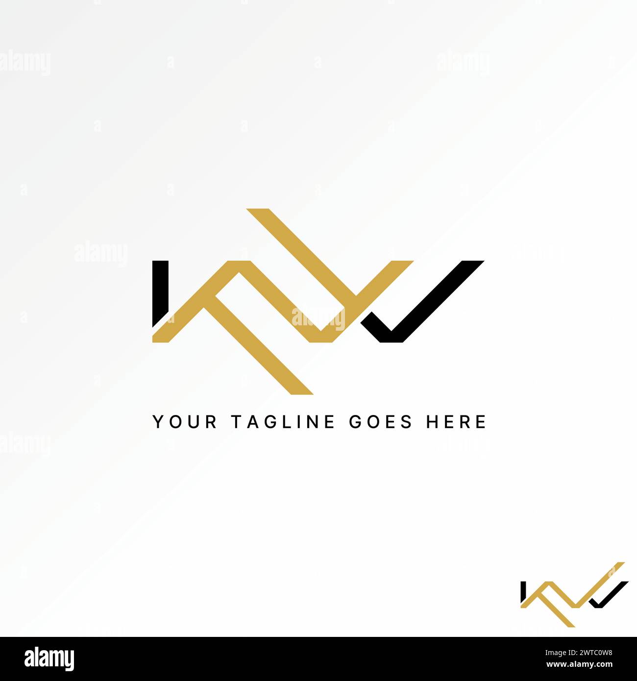 Logo design graphic concept creative premium abstract vector stock unique letter initial KW font ...