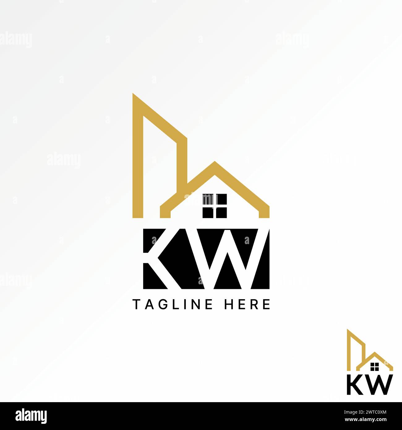 Logo design graphic concept creative premium vector stock abstract sign icon letter initial KW ...