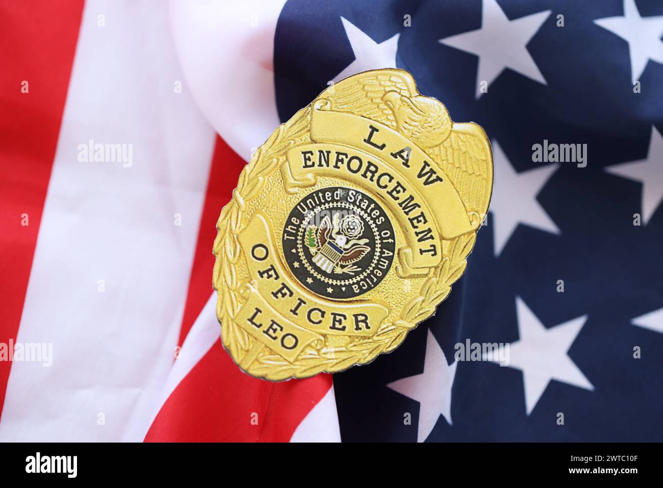KYIV, UKRAINE - MARCH 9, 2024 US Law Enforcement Officer badge on ...