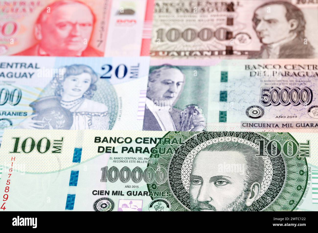 Paraguayan money - guarani a business background Stock Photo - Alamy