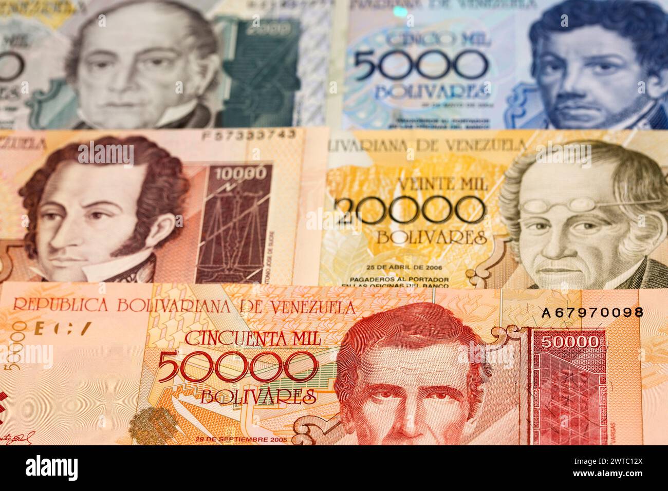 Old Venezuelan money - bolivar a business background Stock Photo - Alamy