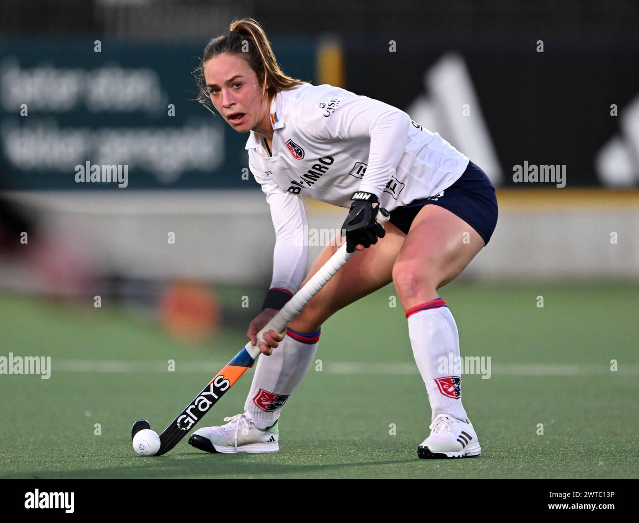 AMSTELVEEN - Lisa Post of SCHC during the Dutch Tulp Hoofdklasse hockey ...