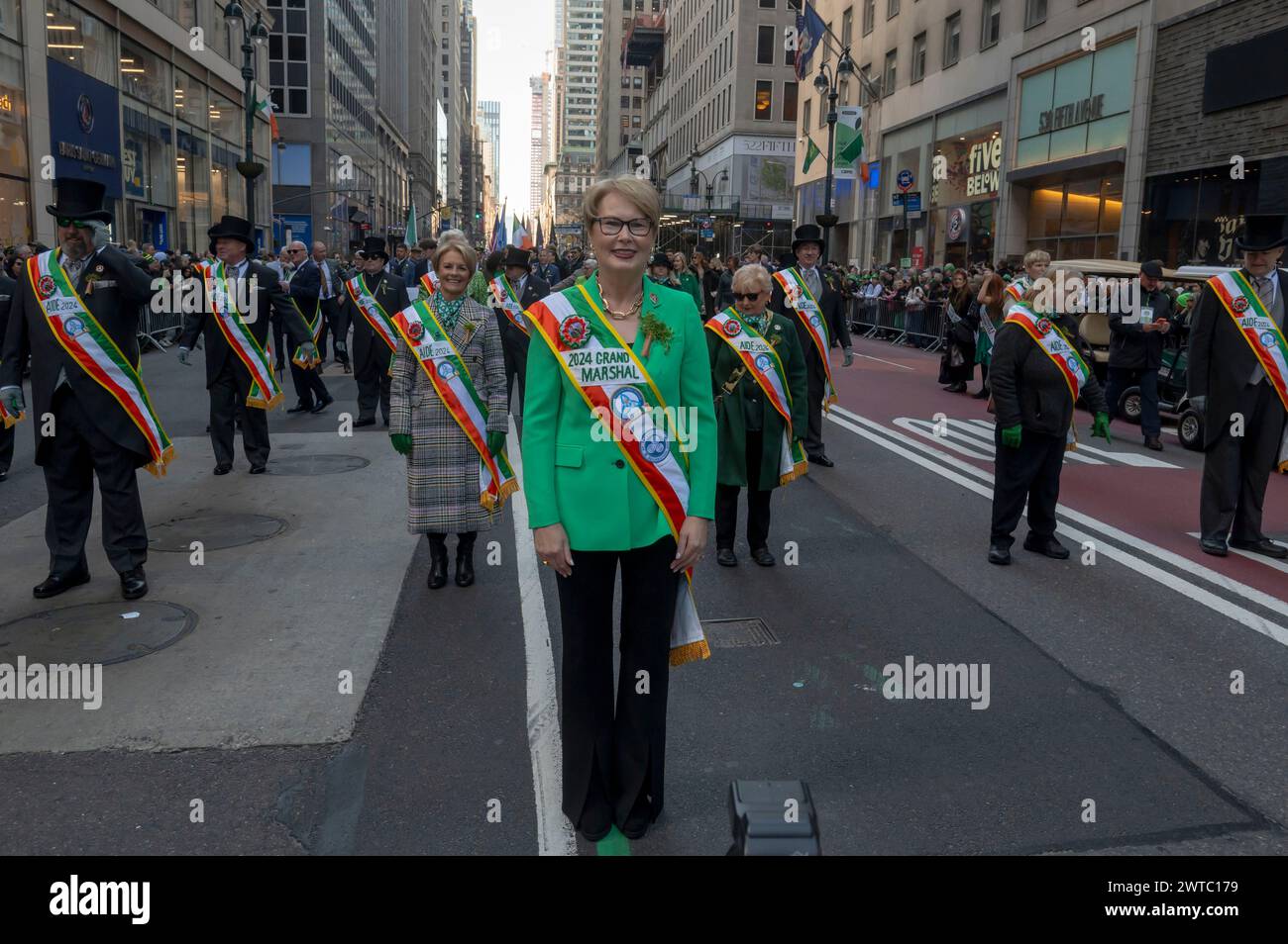 New York, United States. 16th Mar, 2024. Grand Marshal Margaret C ...