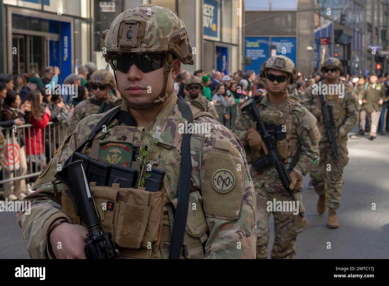New York, United States. 16th Mar, 2024. Members of the Sixty-Ninth ...