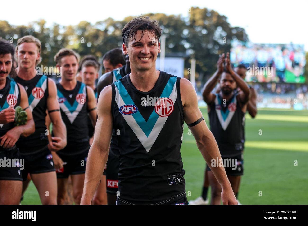 Connor Rozee of the Power after victory during the AFL Round 1 match ...