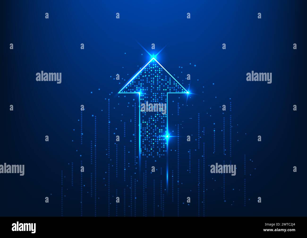 Arrow technology background, arrow rising upwards It shows the rapid ...