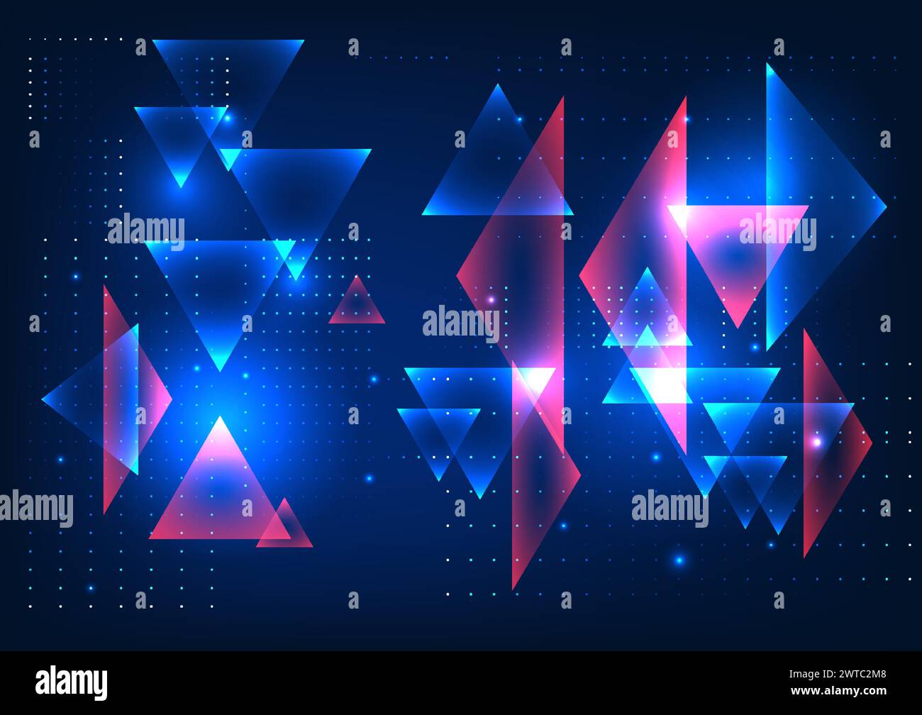 Abstract technology background geometric shape Triangles are placed dimensionally on top of each ...