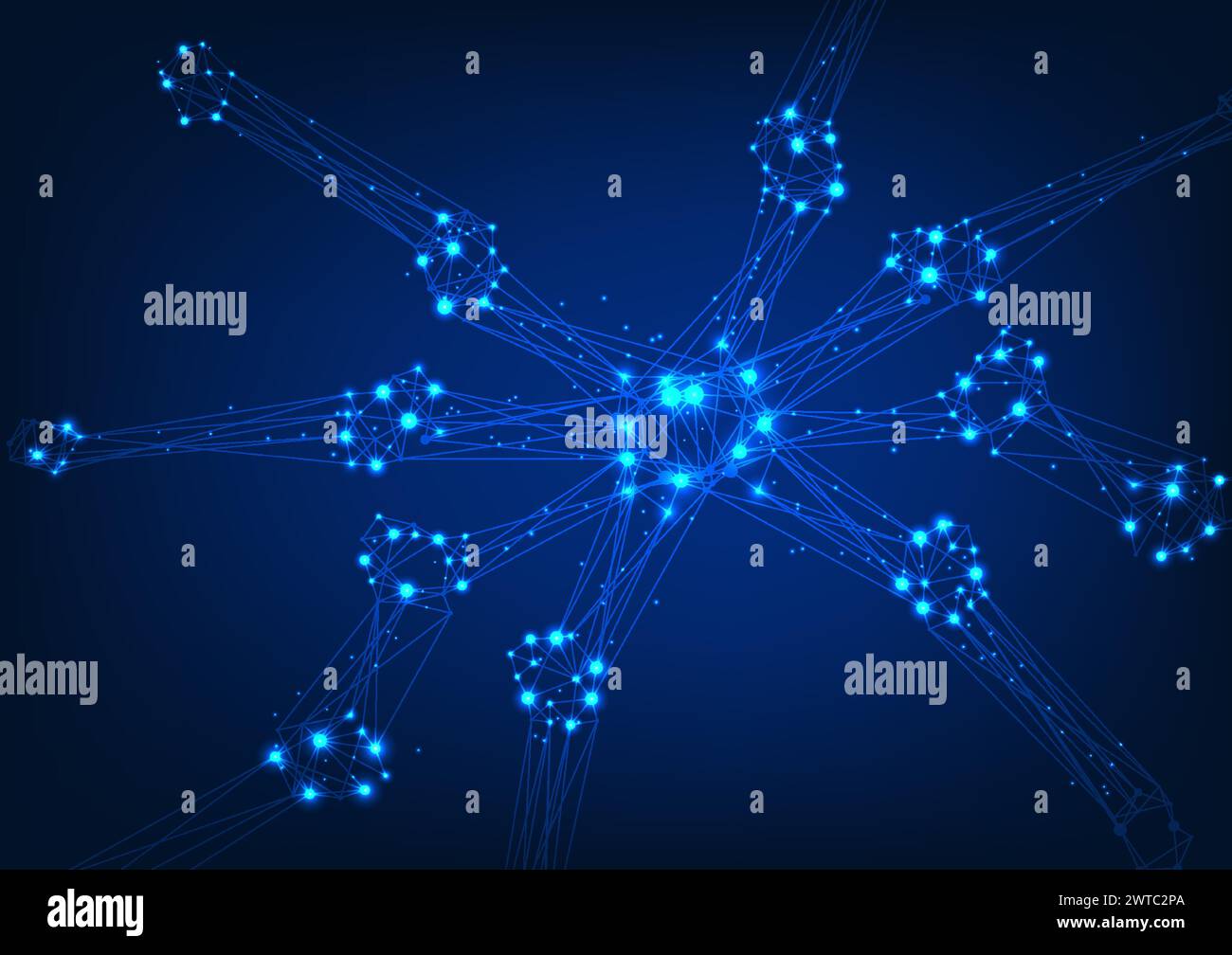 Blockchain technology Lines that connect and break into straight lines ...