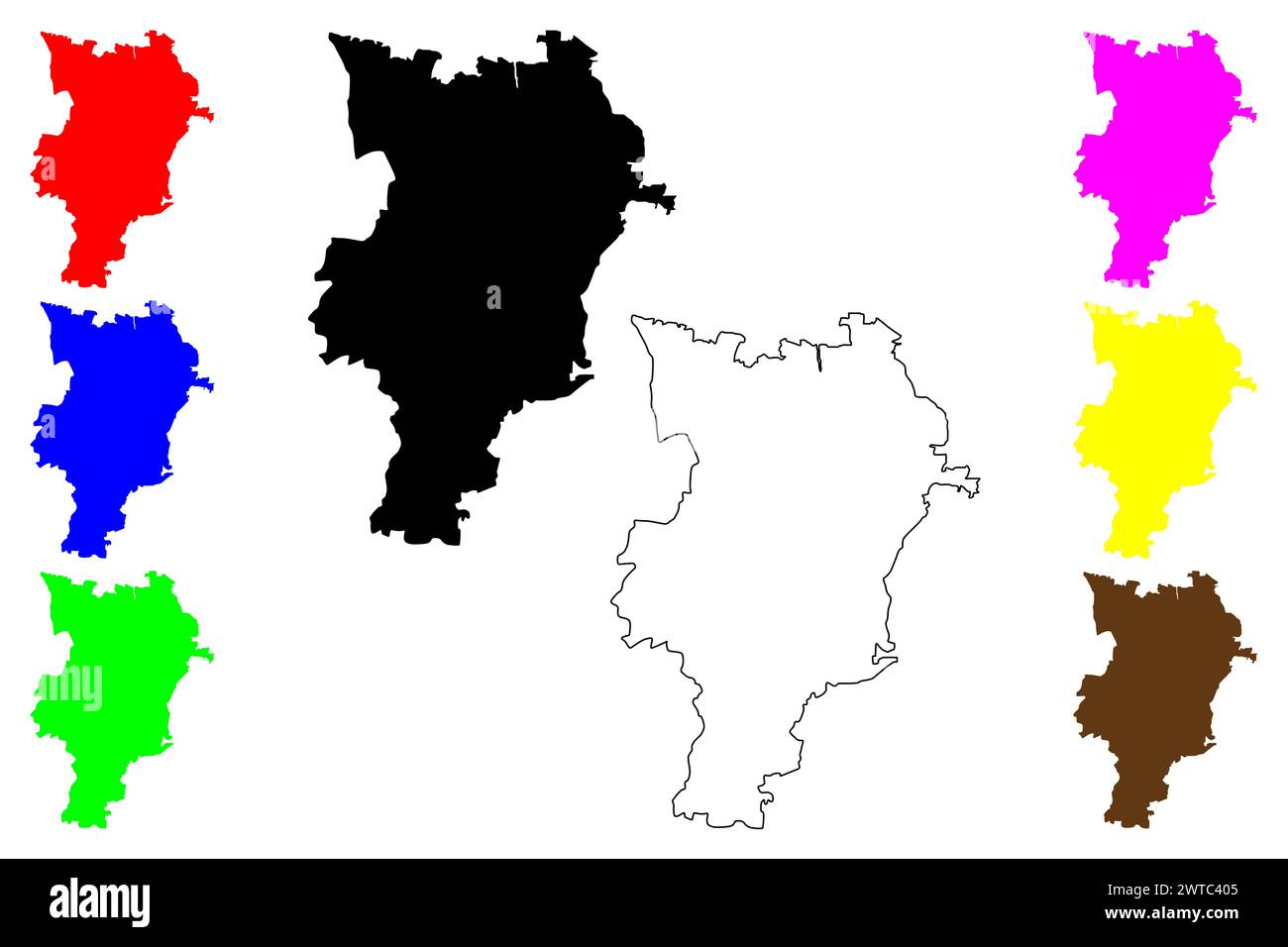 Dongying city (People's Republic of China, PRC) map vector illustration ...