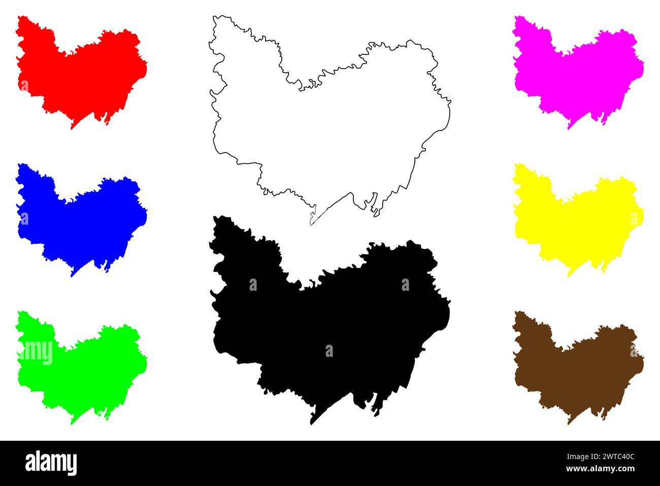 Hechuan city (People's Republic of China, PRC) map vector illustration ...