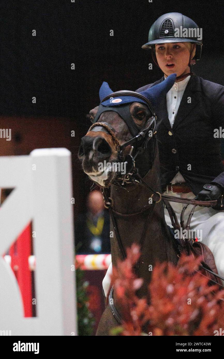 Paris, France. 16th Mar, 2024. Claudia MOORE (GBR) riding Hardesther ...