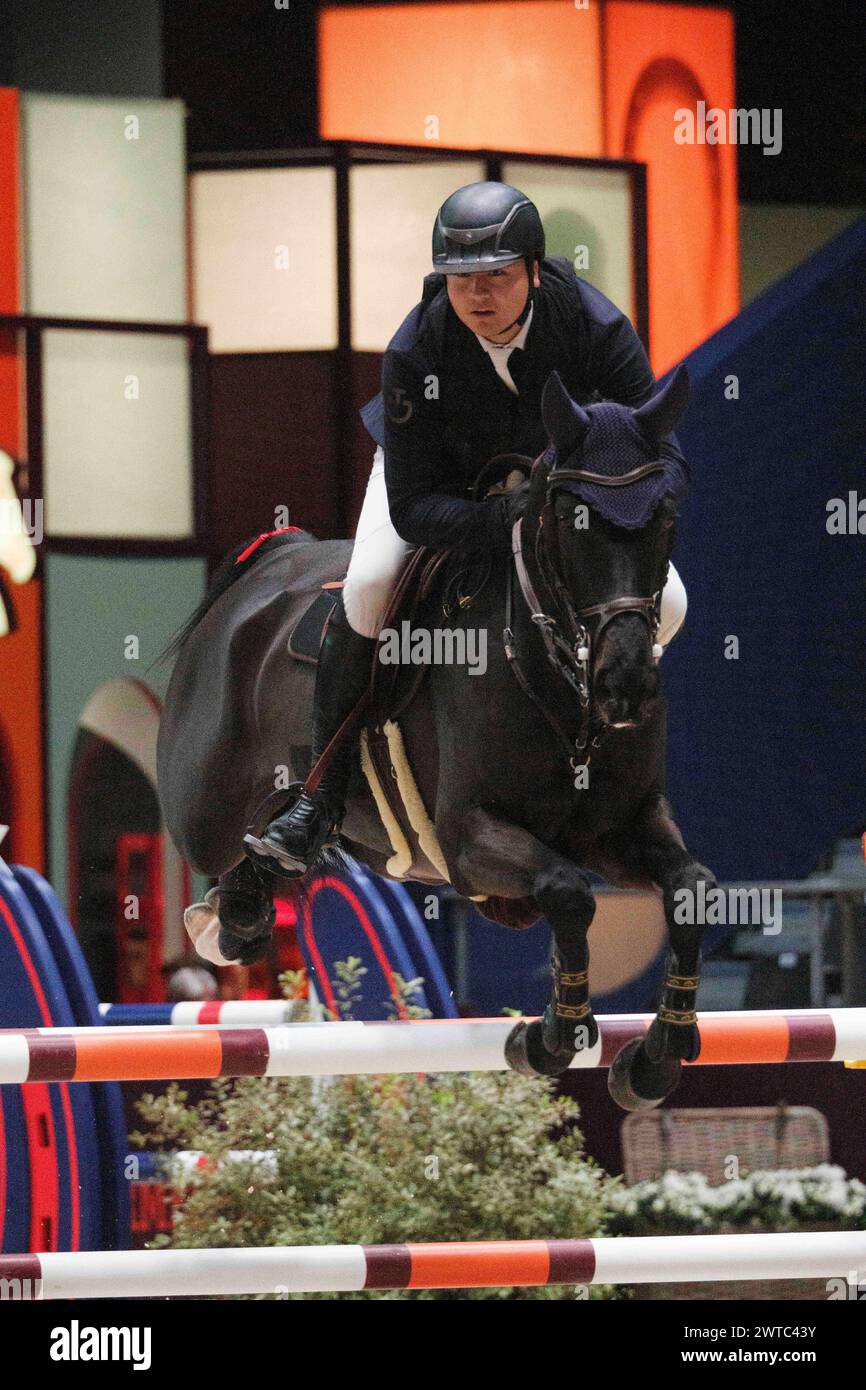 Paris, France. 16th Mar, 2024. Jonathan DING (CAN) riding Dimalve Z ...