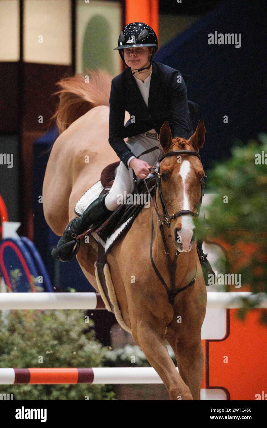 Paris, France. 16th Mar, 2024. Maxima SCHWEIGER (AUT) riding Carribaldi ...
