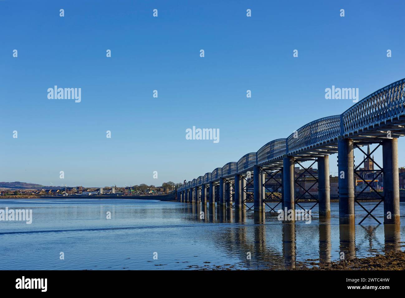 The South Esk Viaduct, a wrought Iron single track Rail Bridge crossing ...